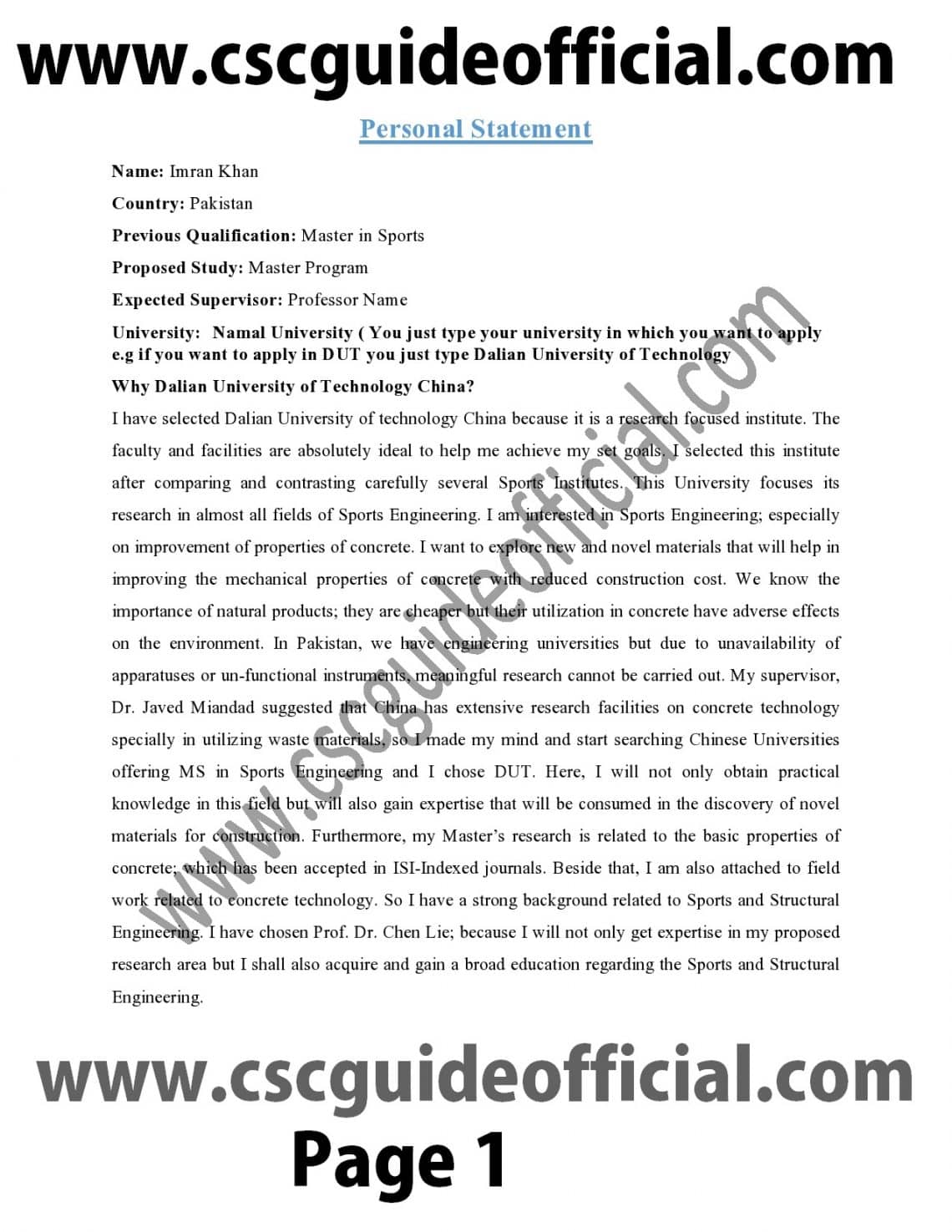 personal statement for csc scholarship – CSC Guide Official