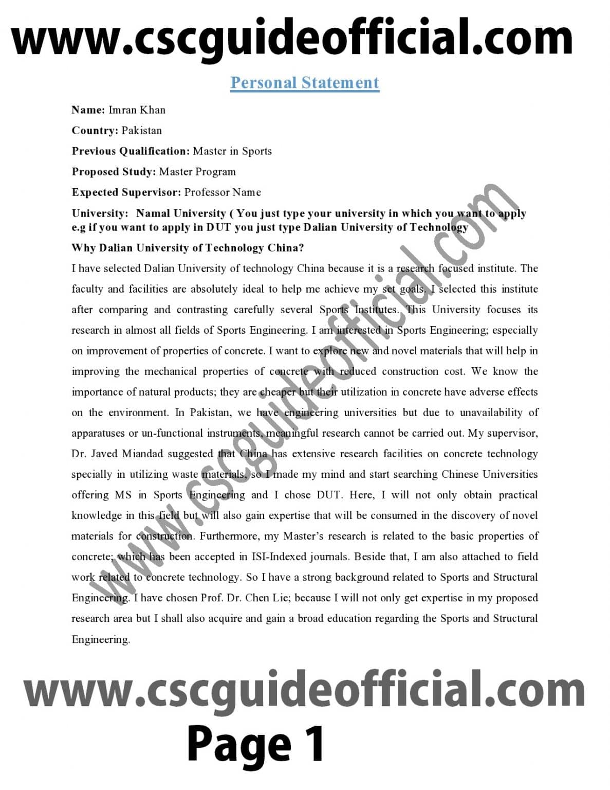 personal statement for csc scholarship – CSC Guide Official