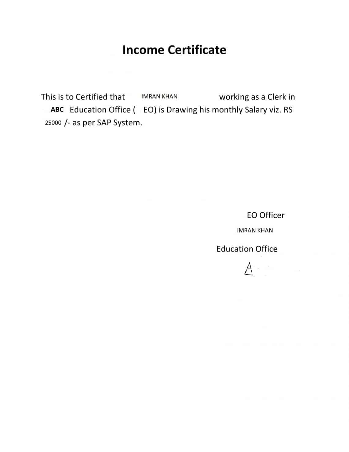 Economic Proof Sample For Hohai University For CSC Scholarship and ...