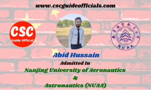 Scholars Wall Abid Hussain Admitted to Nanjing University of ...