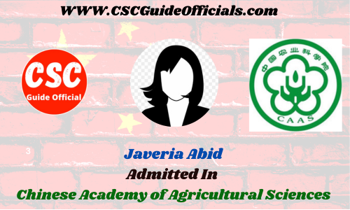 Javeria Abid Admitted to the Chinese Academy of Agriculture Sciences || China Scholarship 2023 ...