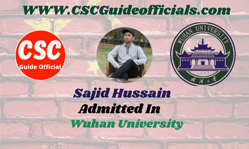 Sajid Hussain Admitted to the Wuhan University || China Scholarship 2025-2026 Admitted ...