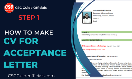 How To Make Cv For China Scholarship 2025 2026 Applying Procedure Step